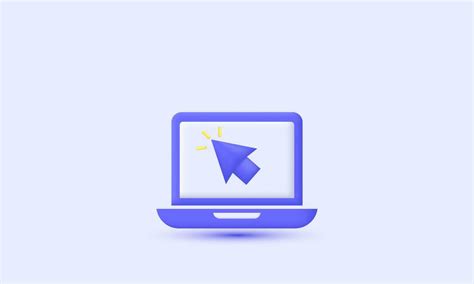 Illustration Notebook Mouse Cursor Vector Icon D Symbols Isolated On Background Vector
