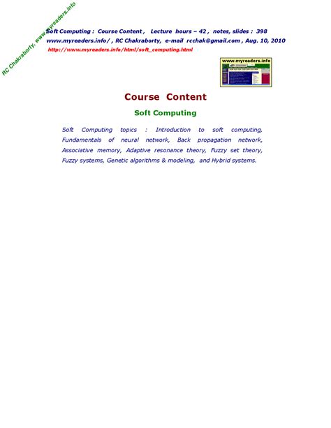 Soft Computing Computing Docsity
