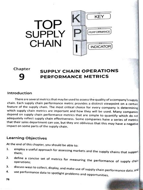 Scm Performance Metrics Pdf Performance Indicator Supply Chain