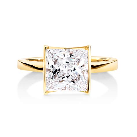 Gigi Asscher Cut Half Bezel Diamond Engagement Ring Sunshine Coast Morgan And Co Store