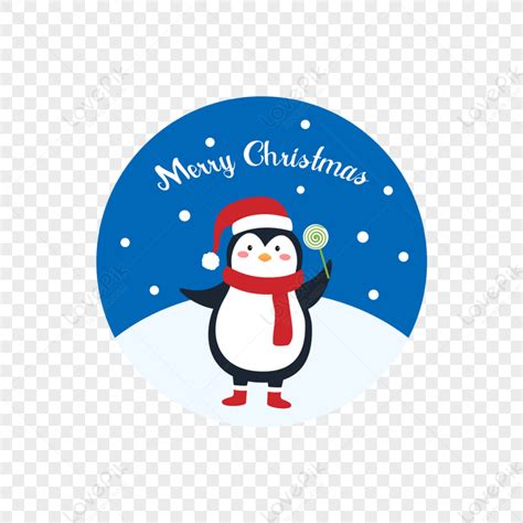 크리스마스 일러스트 라벨 귀여운 펭귄캐릭터미술축하 Png 일러스트 무료 다운로드 Lovepik