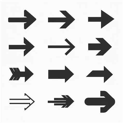 Premium Vector A Collection Of Arrow Symbols In Various Orientations