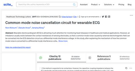 Common‐mode Noise Cancellation Circuit For Wearable Ecg