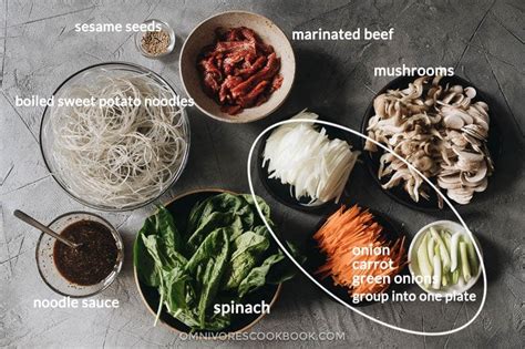 Japchae Ingredients