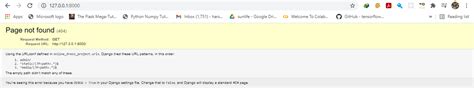 When Running The Django Server Getting Bad Request Or Path Error