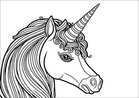 unicorn in profile unicorn coloring pages