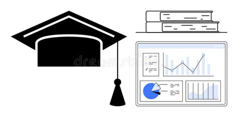 Academic Cap Books And Data Analytics For Education And Learning