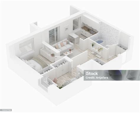 홈 평면도 평면도 흰색 배경에 고립 된 아파트 인테리어입니다 3d 렌더 3차원 형태에 대한 스톡 사진 및 기타 이미지 3차원 형태 가정 생활 꼭대기 Istock