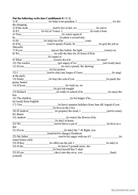 Table Of Conditionals Grammar Guide English Esl Worksheets Pdf And Doc