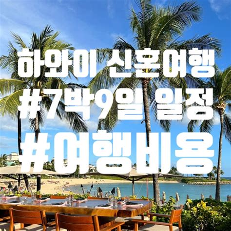 하와이 신혼여행 자유여행 7박 9일 일정 공유 여행비용 네이버 블로그