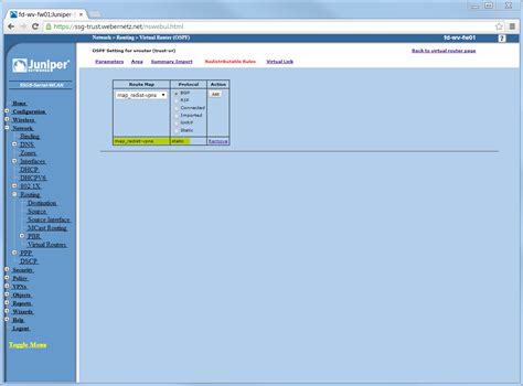 Juniper Ssg 07 Ospf Redist Rules Links To Route Map