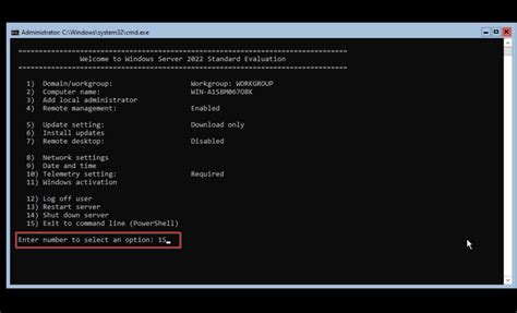 Installing Windows Server 2022 Core Server No Gui