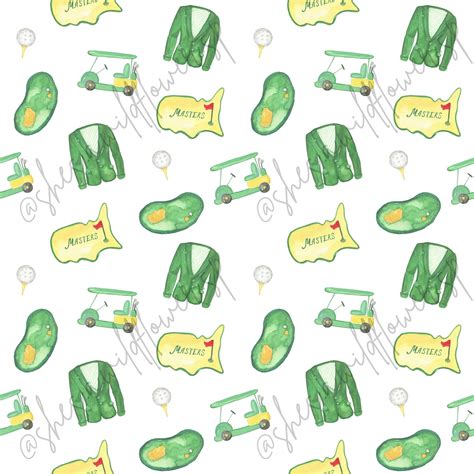 Masters Golf Seamless Pattern Seamless Pattern For Fabric Sublimation