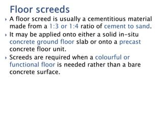Lesson 3 Floor Screeds Suspended Floorspptx