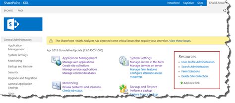 Save Time In Sharepoint Central Administration Khalid Ansaris Blog