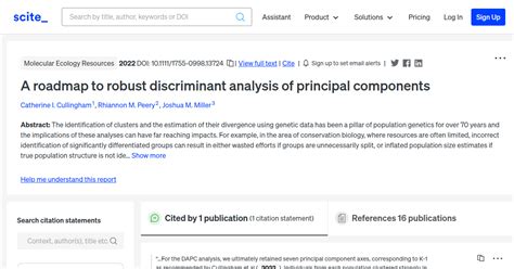 A Roadmap To Robust Discriminant Analysis Of Principal Components [scite Report]