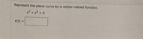 solved represent the plane curve by a vector valued