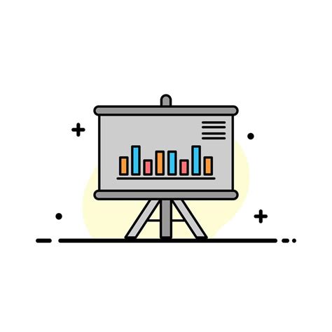 Presentation Project Graph Business Business Flat Line Filled Icon Vector Banner Template