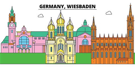 Germany Wiesbaden City Skyline Architecture Buildings Streets