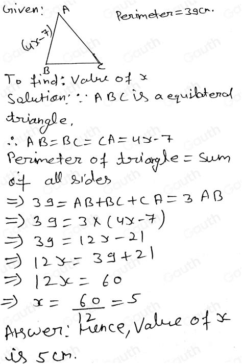 Solved 7 The Diagram Below Shows An Equilateral Triangle Abc With Ab