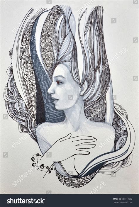 Girl Hair Wind Graphic Image Girl Stock Illustration 149312972