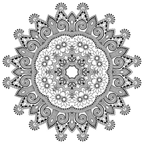 Premium Vector Circle Lace Ornament Round Ornamental Geometric Doily Pattern