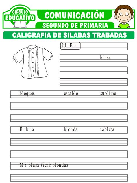 Caligrafia De Silabas Trabadas Para Segundo De Primaria Pdf