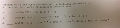 Solved Determine If The Syntax Of Each Of The Following