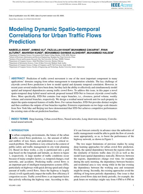Pdf Modeling Dynamic Spatio Temporal Correlations For Urban Traffic Flows Prediction