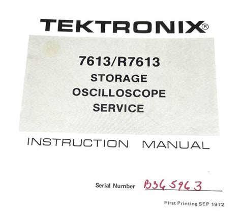 Tektronix 7613 R7613 Storage Oscilloscope Service Instruction Manual