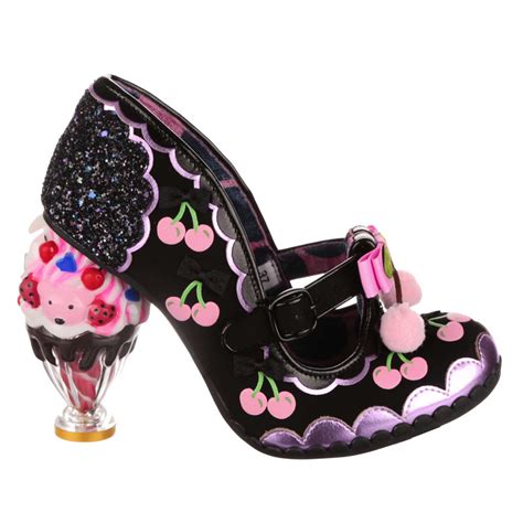 Irregular Choice Cherry Cheer Heels Black Fun