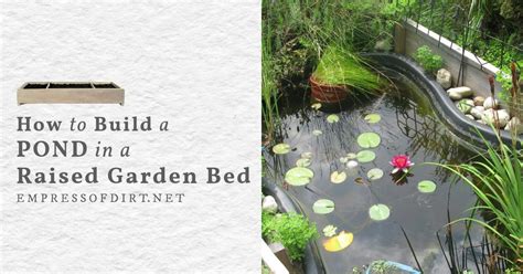 How To Build A Pond In A Raised Garden Bed Empress Of Dirt