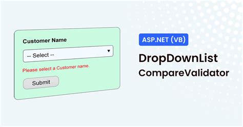 How To Use Comparevalidator With Dropdownlist In Aspnet Vb