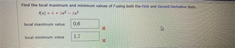 Solved Find The Local Maximum And Minimum Values Of Fusing