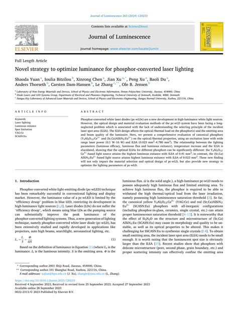 Pdf Novel Strategy To Optimize Luminance For Phosphor Converted Laser