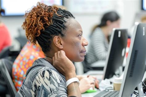 Adult Learner Engaging In Cybersecurity Workshop Using Interactive