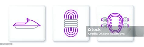 라인 무릎 패드 제트 스키 및 등산가 로프 아이콘을 설정합니다 벡터 다중 색상에 대한 스톡 벡터 아트 및 기타 이미지 다중 색상 두발자전거 등고선 Istock