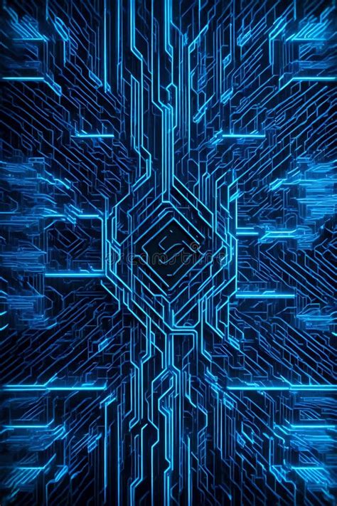 Abstract Blue Motherboard Pcb Trace Lines Pattern Design Wallpaper