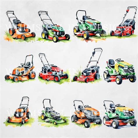 Lawn Mowing Clipart Lawn Mower Clipart Watercolour Png Landscaping
