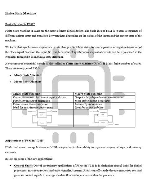 Finite State Machine Basically What Is Fsm Pdf