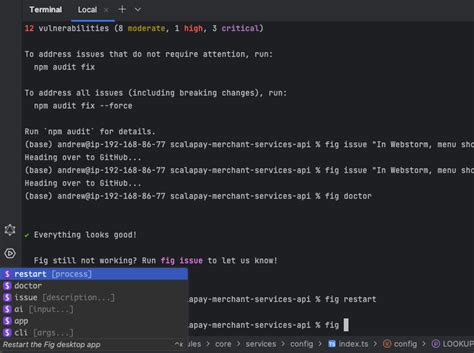 In Webstorm Terminal Autocomplete Showing In Screen Corner Instead Of