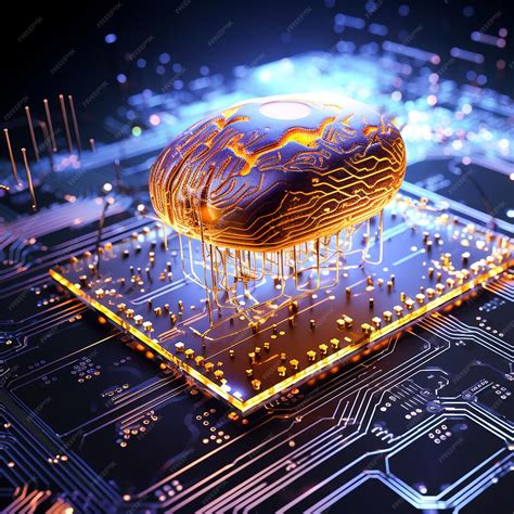 Premium Ai Image Microprocessor With Brain Generate By Ai