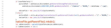 after taking a picture i get an error cancelled · issue 225 · nativescript nativescript