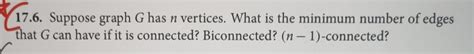 Solved Suppose Graph G Has N Vertices What Is The Chegg