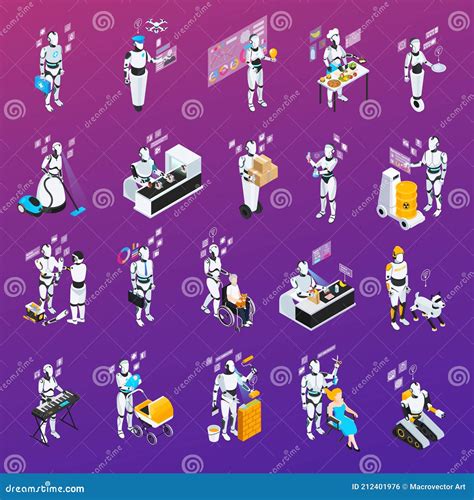 Robot Professions Infographics Layout Vector Illustration