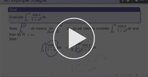 bonus evaluating an improper integral via the residue theorem