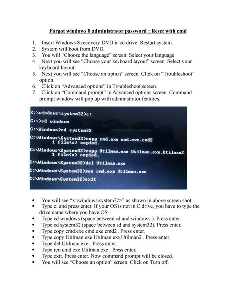 Forgot Windows 8 Administrator Password Recovery Steps Forgot Windows