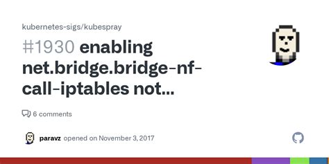 Enabling Net Bridge Bridge Nf Call Iptables Not Working On Centos 7 · Issue 1930 · Kubernetes