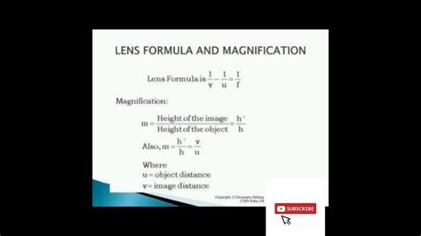 Lense Formula And Magnification Chapter Light Formulasexcellence
