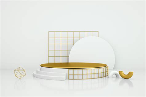 3d 렌더링 색상 기하학적 배경입니다 현대 최소한의 디자인의 기하학적 모양 프로모션 화장품 배경 제품 쇼를위한 미니멀 한 모형